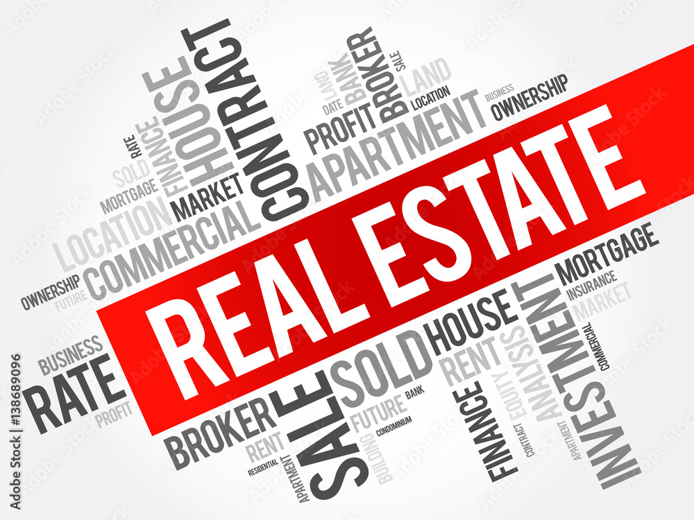 Real Estate word cloud collage, business concept background Stock ...