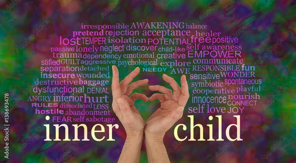 Discover and learn to love your Inner Child - female hands making a ...