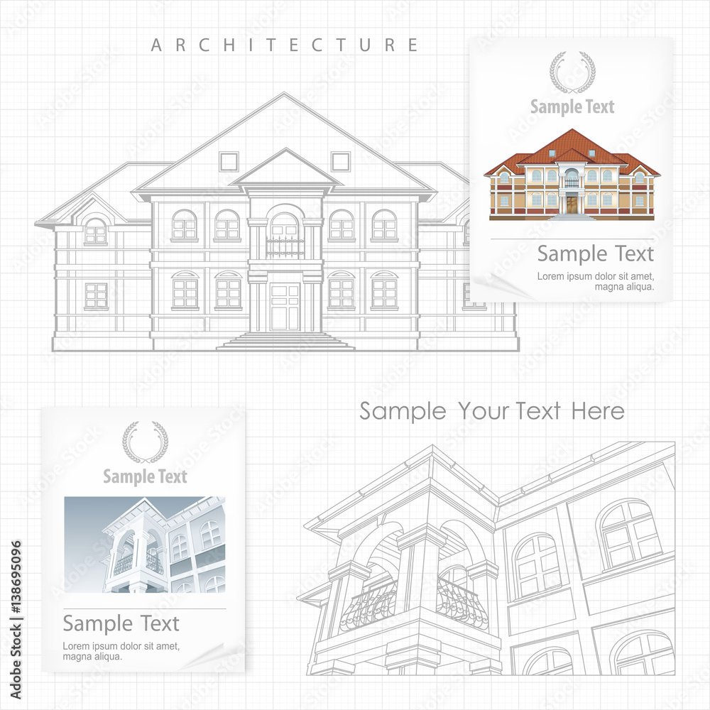 architectural-plan-of-building-with-specification-stock-vector-adobe