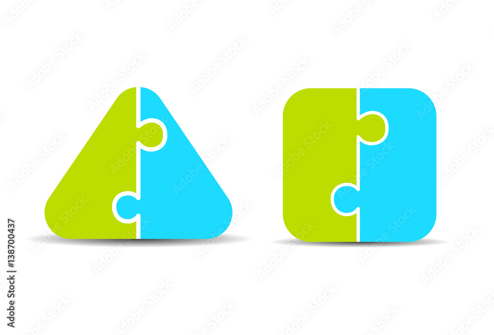 Pros and cons two part puzzle diagrams Stock Vector | Adobe Stock