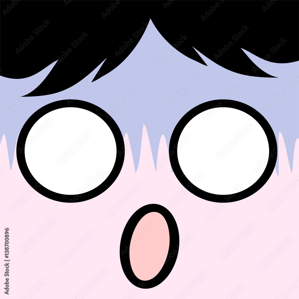 scared face Stock Vector | Adobe Stock