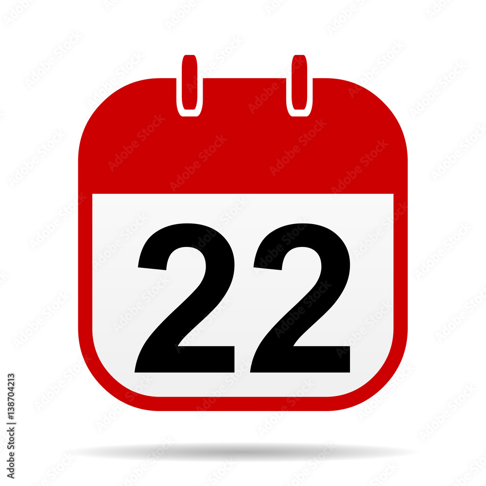 22 calendar icon Stock Illustration | Adobe Stock