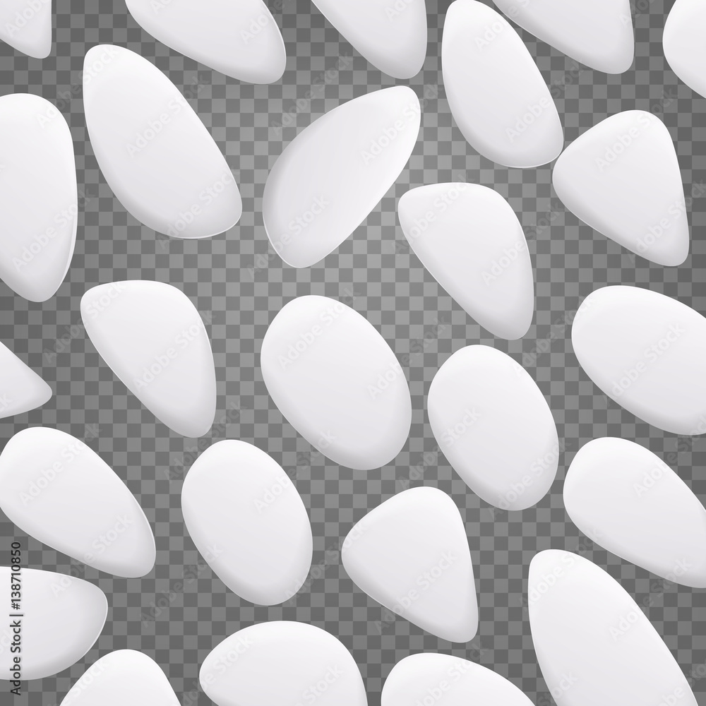 White Pebble Vector. Natural Realistic 3d Stones Of Different Shapes ...