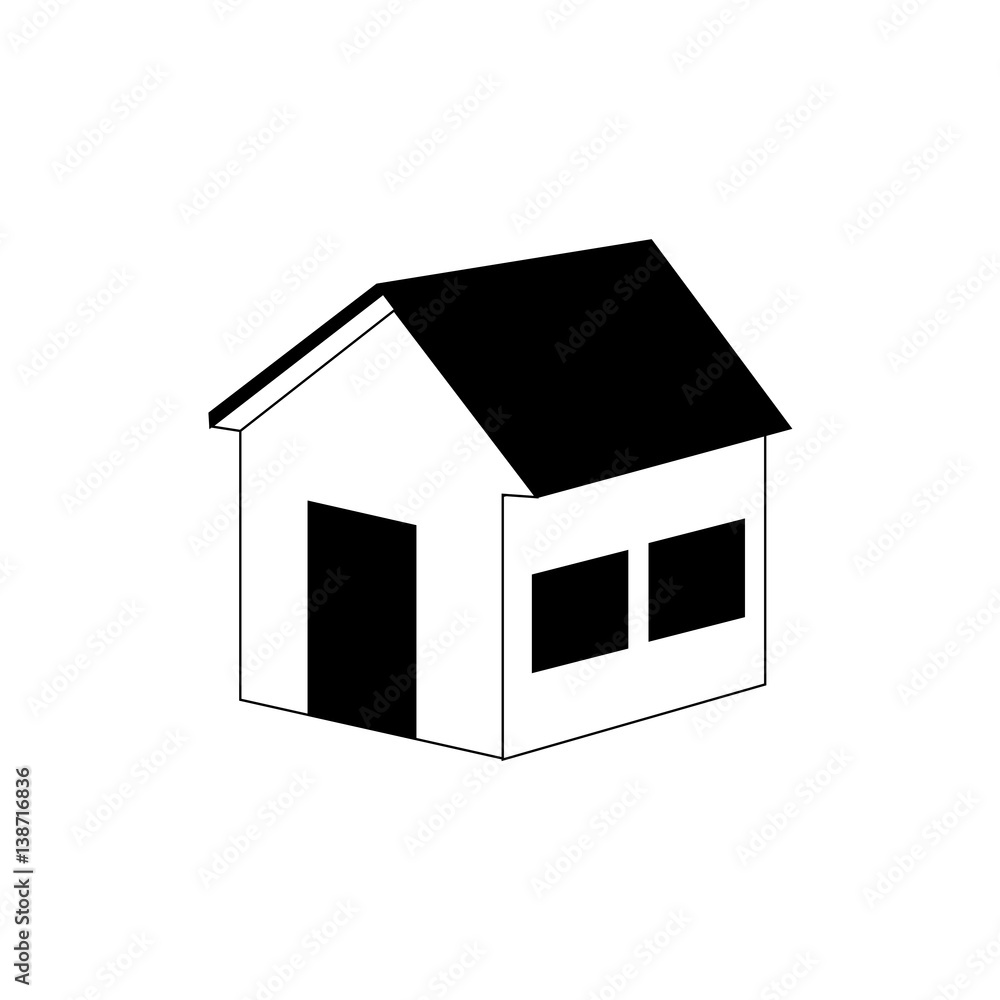 silhouette side view silhouette house icon vector illustration Stock ...