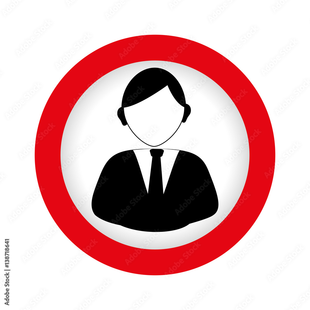 circular emblem with half body man in formal suit vector illustration ...