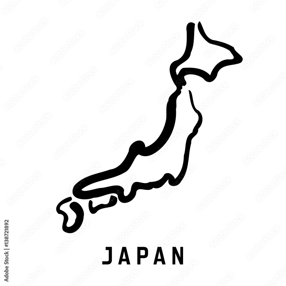 Japan outline shape Stock Vector | Adobe Stock