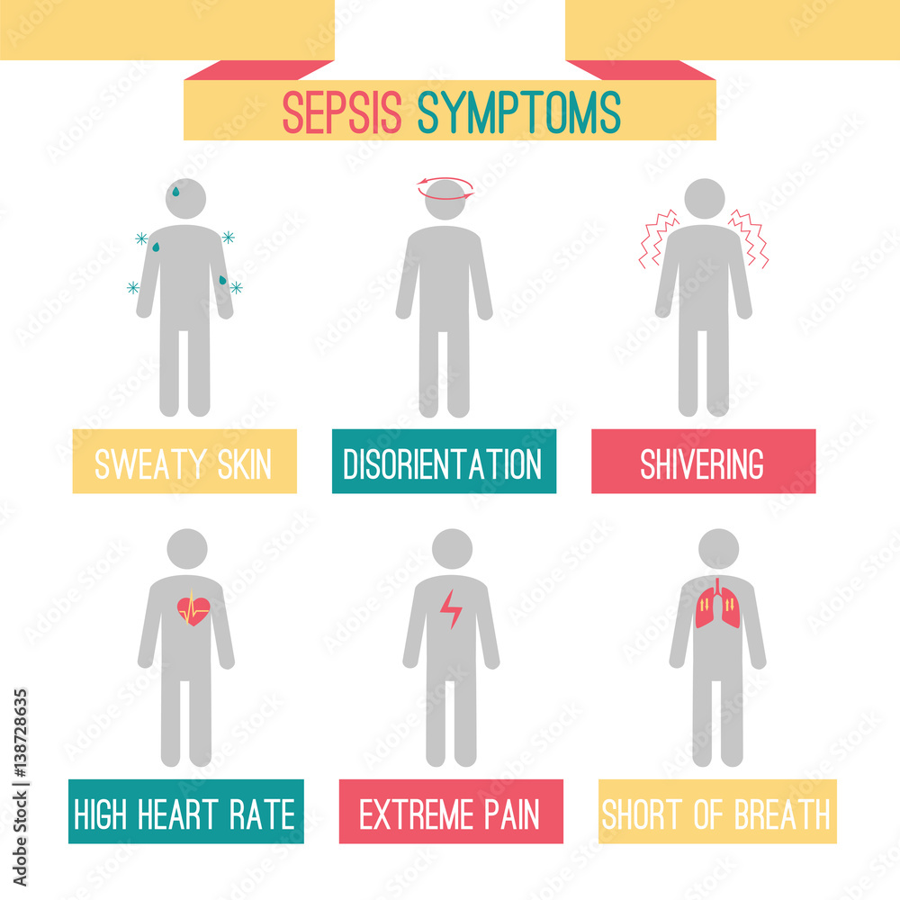 sepsis symptoms infographics Stock Vector | Adobe Stock