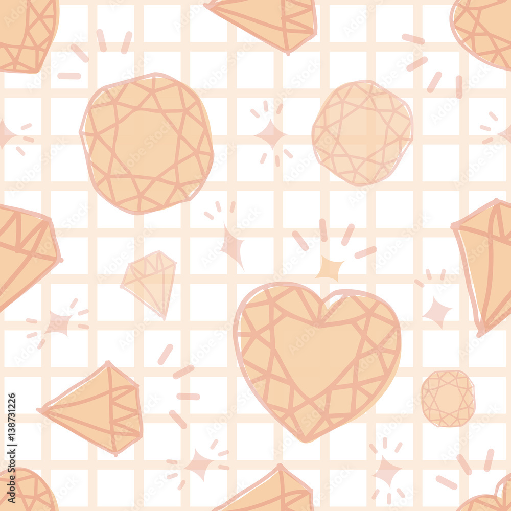 seamless pink diamond pattern on white background Stock Vector | Adobe ...