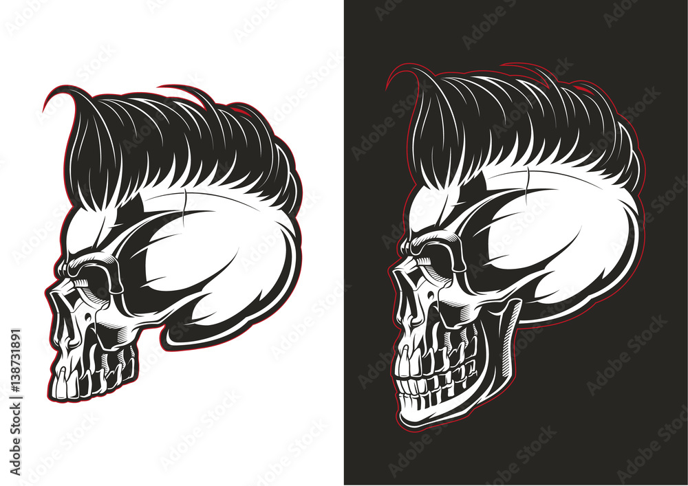 Barber skull profile Stock Vector | Adobe Stock