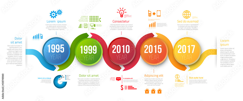 Process charts with steps infographics Stock Vector | Adobe Stock