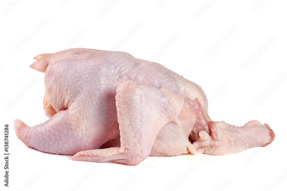 raw chicken carcass isolated on white background Stock Photo | Adobe Stock