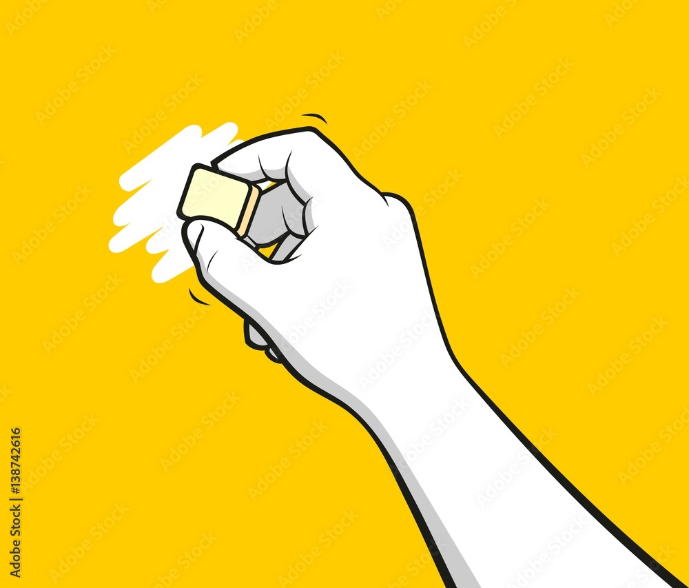 Hand using eraser Stock Vector | Adobe Stock