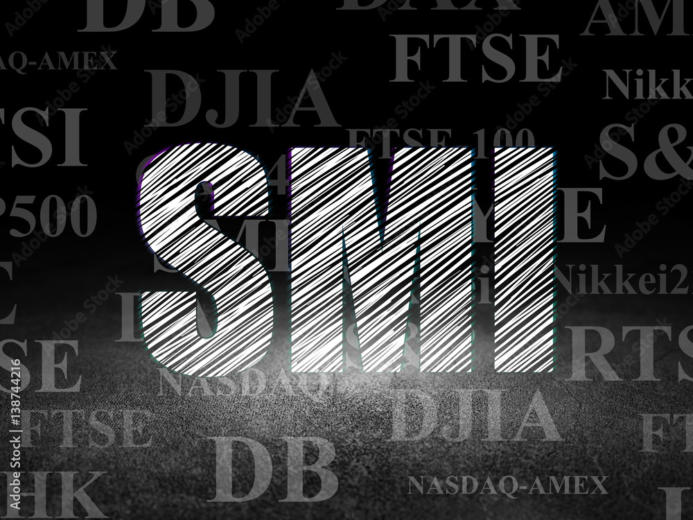 Stock market indexes concept: SMI in grunge dark room Stock ...