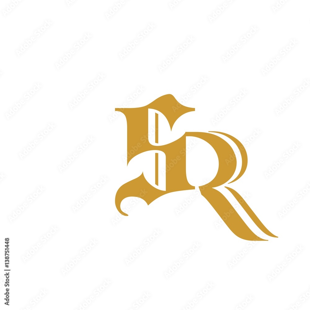 initial letter SR gold color logo vector Stock Vector | Adobe Stock