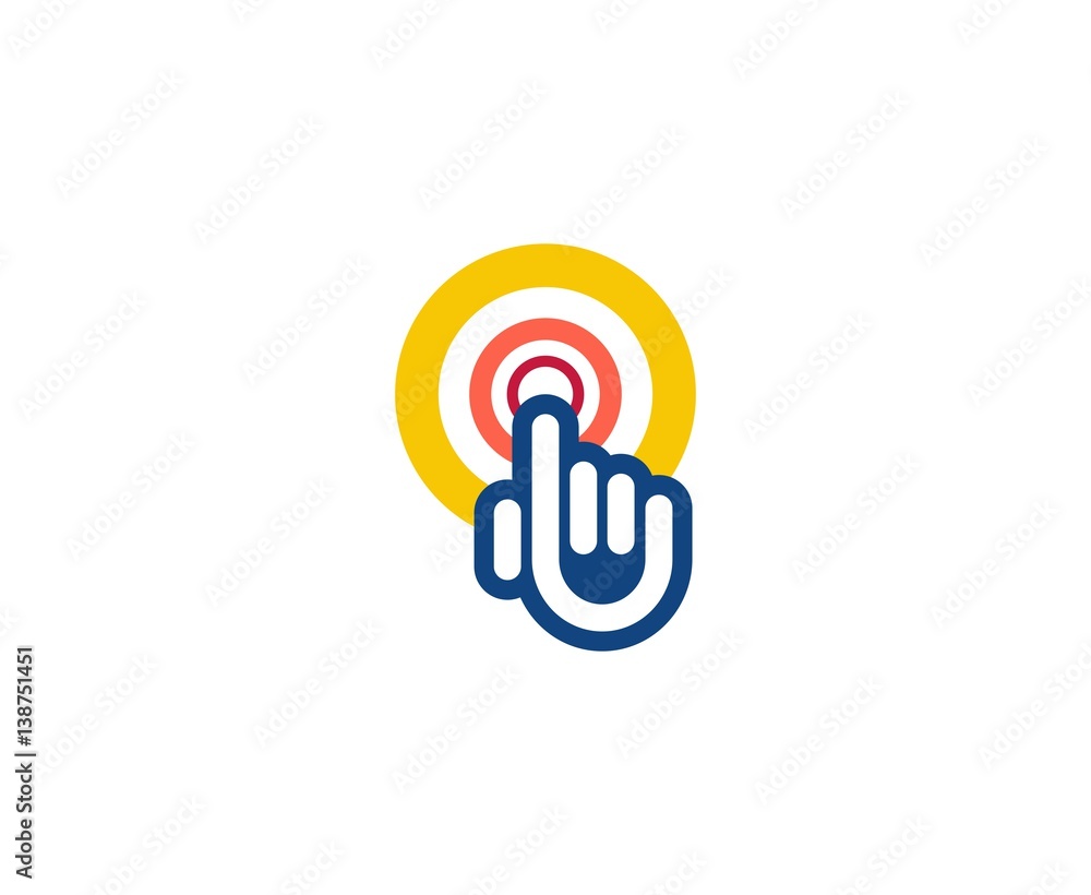 Hand click logo Stock Vector | Adobe Stock