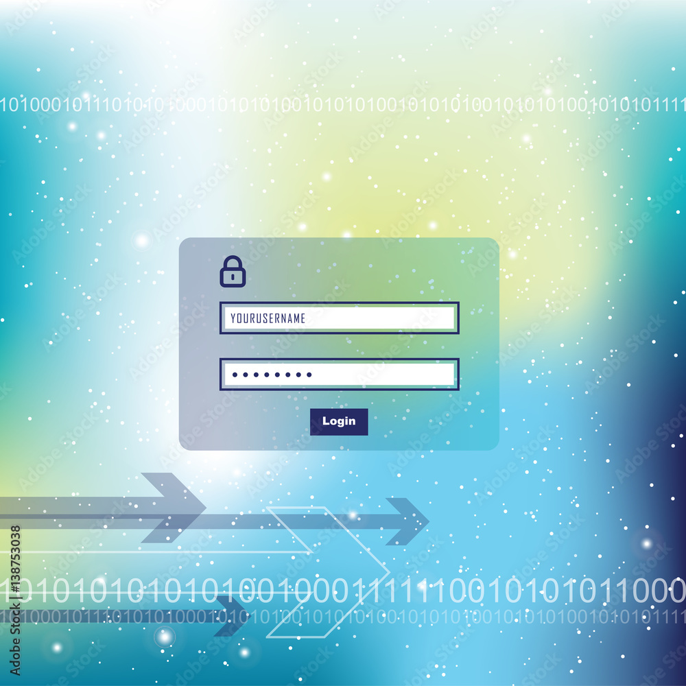Login security window. Username Password background. Template. Stock ...