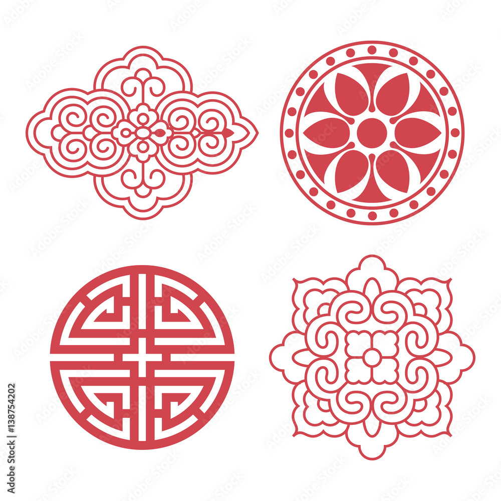 Korean traditional design elements Stock Vector | Adobe Stock