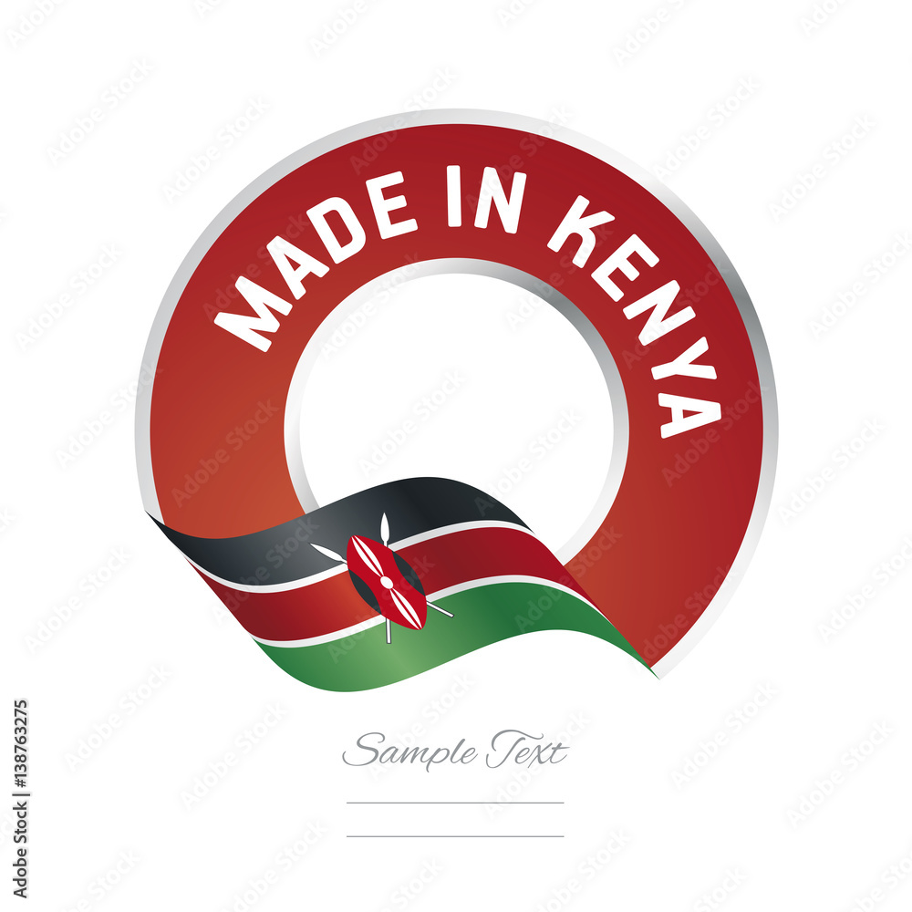 Made in Kenya flag red color label logo icon Stock Vector | Adobe Stock