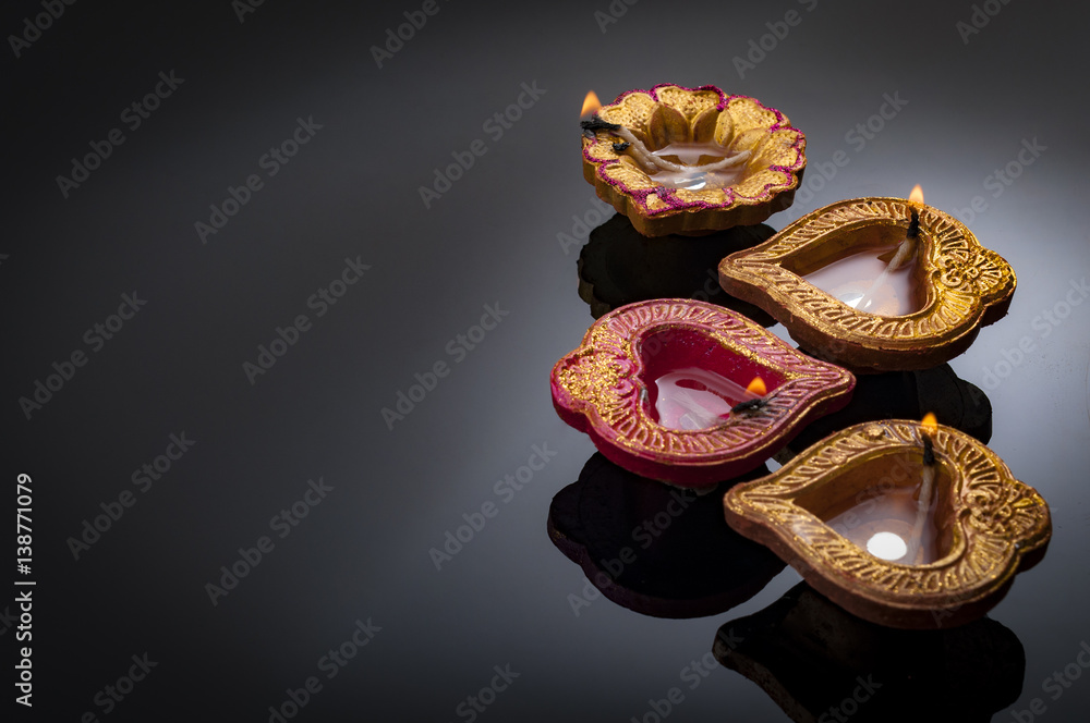 Hindu religion and Indian celebration of Diwali festival concept with ...