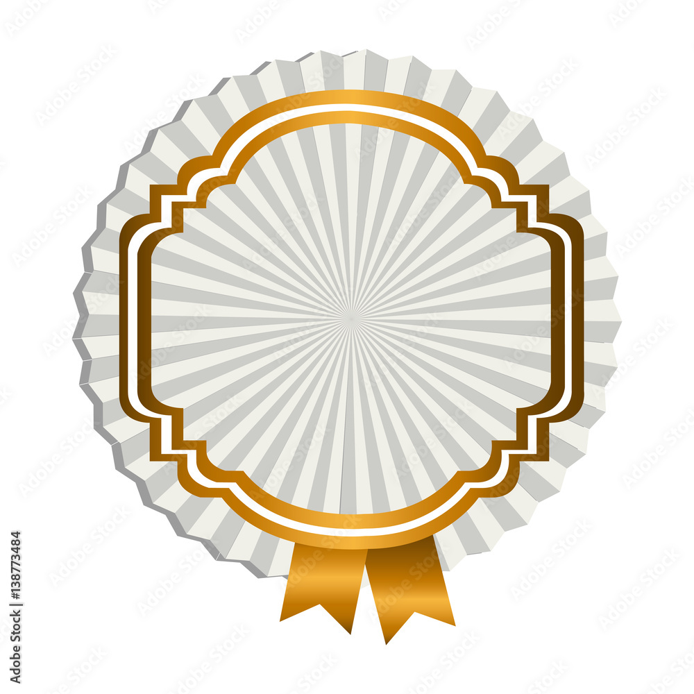 emblem border with gold ribbon icon, vector illustraction design Stock ...