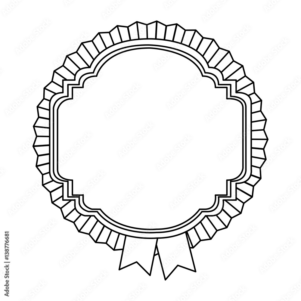 figure emblem border with ribbon icon, vector illustraction design ...