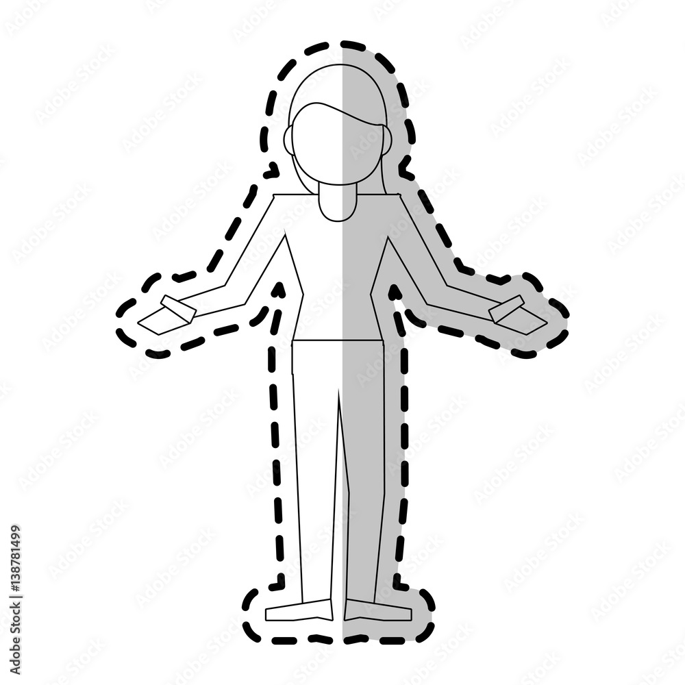 abstract faceless woman with open arms icon image vector illustration ...