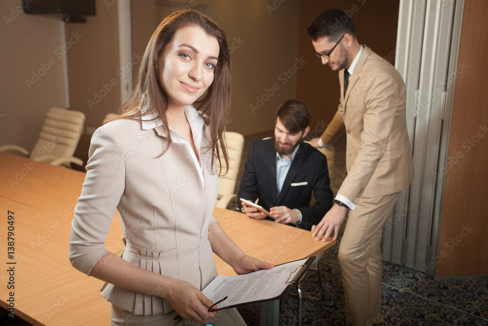 Three managers meeting in office Stock Photo | Adobe Stock