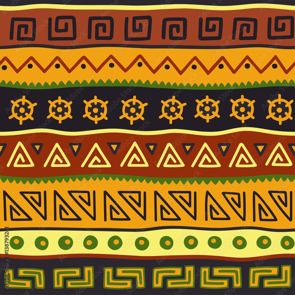 Seamless color pattern in ethnic style. Ornamental element African ...