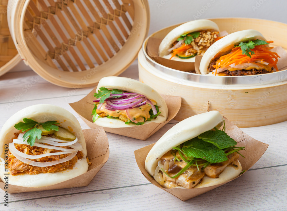 Bao sandwich, Asian street food Stock Photo | Adobe Stock