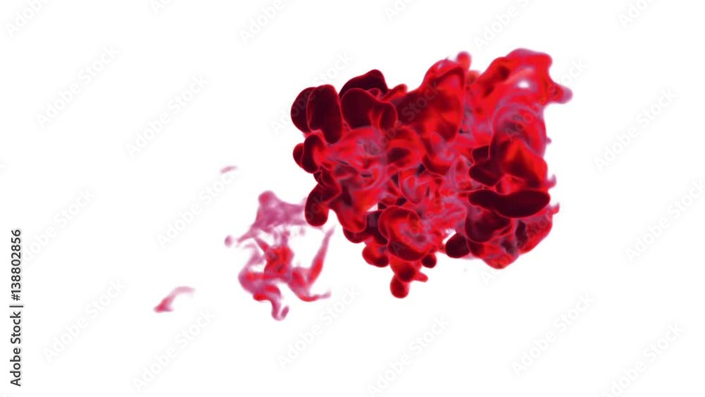 Vidéo Stock volume effects dissolve red ink in water or massive fume in ...