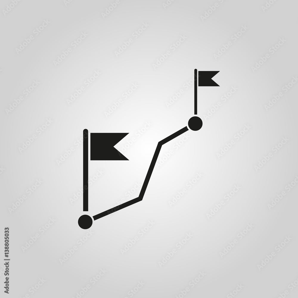 Route icon. Way, road, path, track symbol. Flat design. Stock - Vector ...