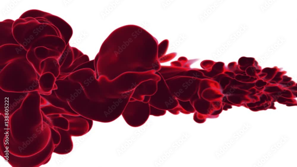 volume effects dissolve red ink in water or massive fume in air. Vfx ...