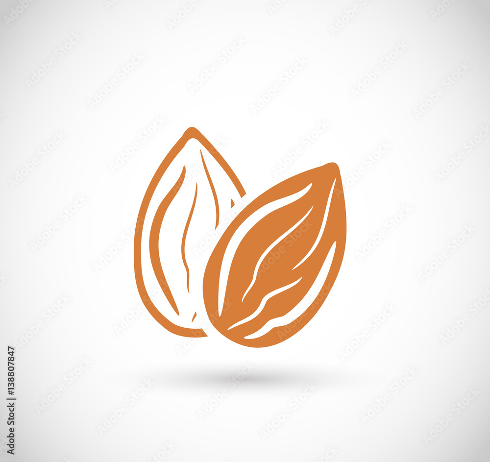 Almond icon vector Stock Vector | Adobe Stock