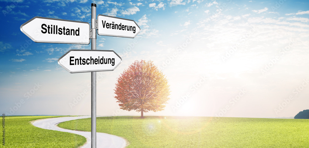 Wegweiser entscheidung Stock-Foto | Adobe Stock