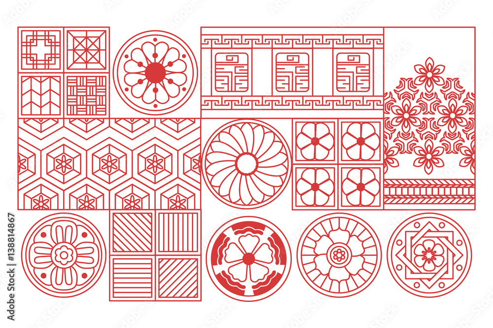 Korean Pattern vector Stock Vector | Adobe Stock