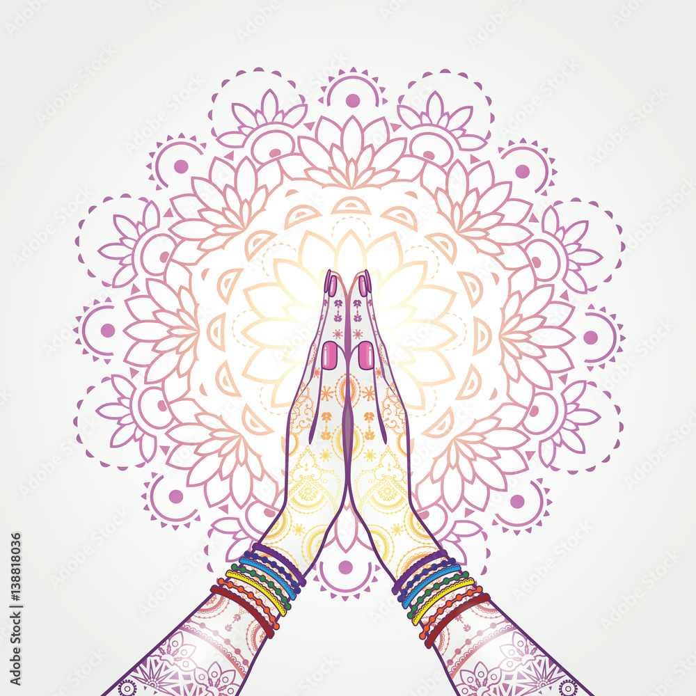 Namaste Decorated Stock Vector | Adobe Stock