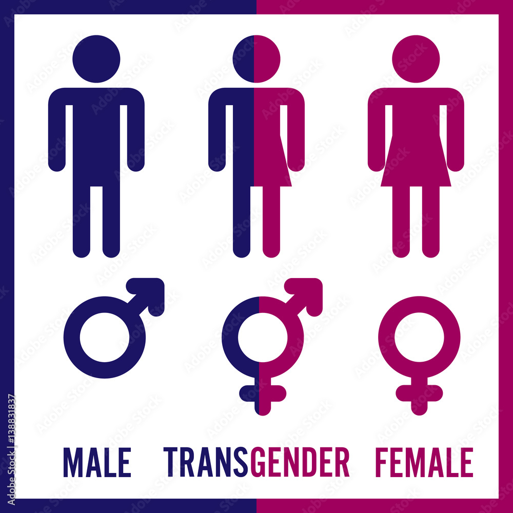 Transgender Male. Set Of Symbols. Isolated On White Background. Unisex ...