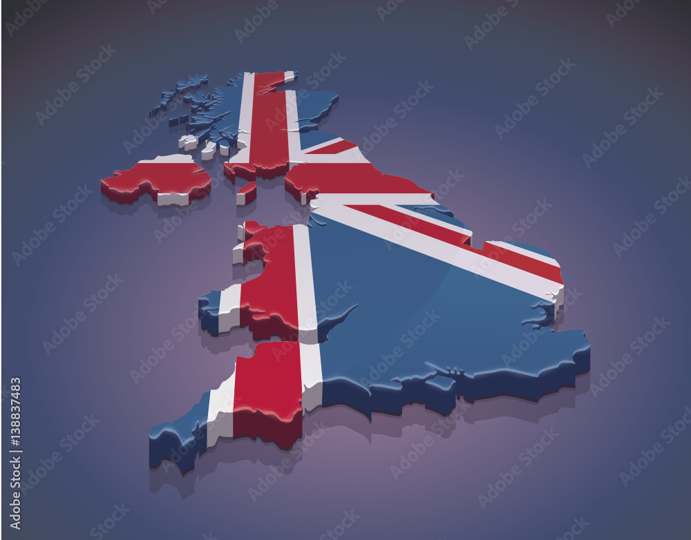 Map of United Kingdom 3D (dark background) Stock Vector | Adobe Stock