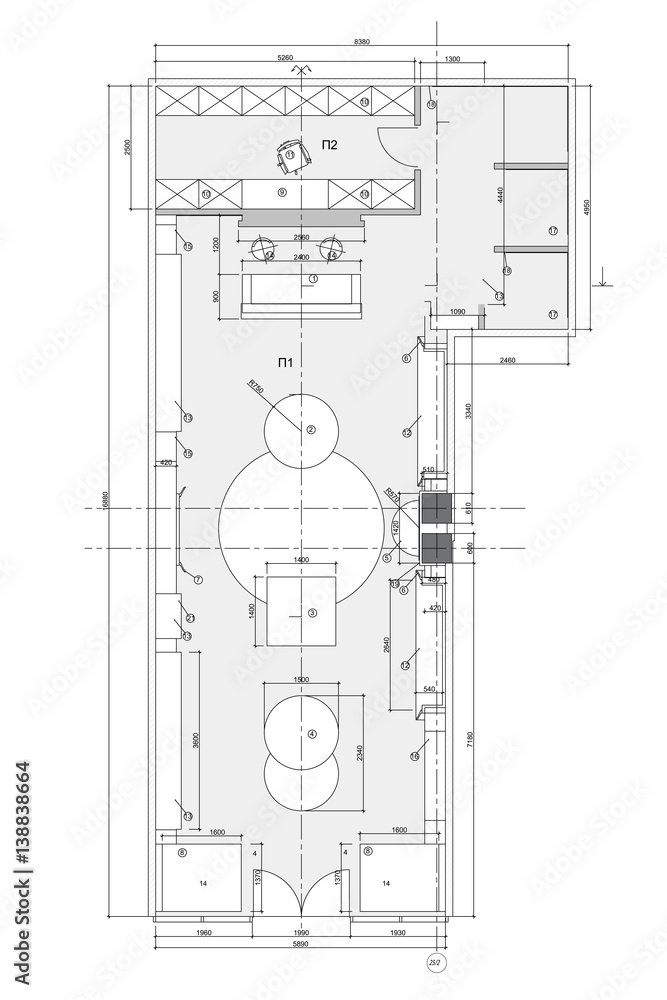 Standard office furniture symbols on floor plans Stock Vector | Adobe Stock