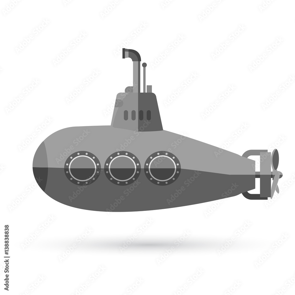 Submarine with periscope Stock Vector | Adobe Stock