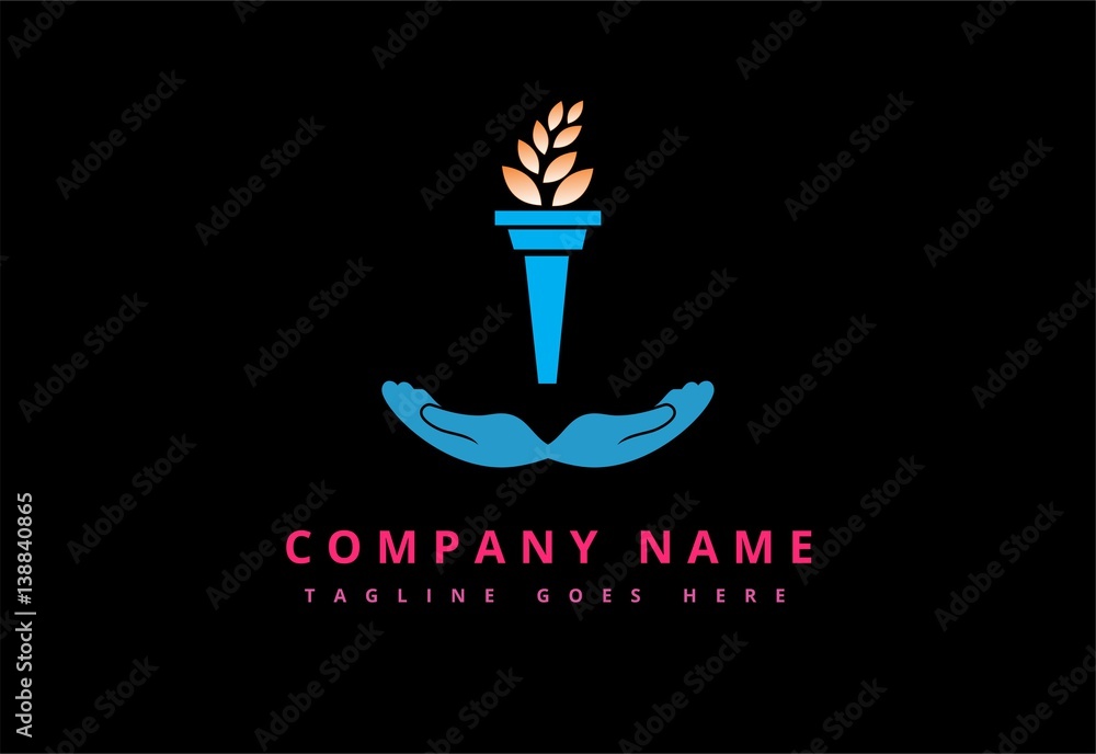 Olympic Torch Logo With Hands