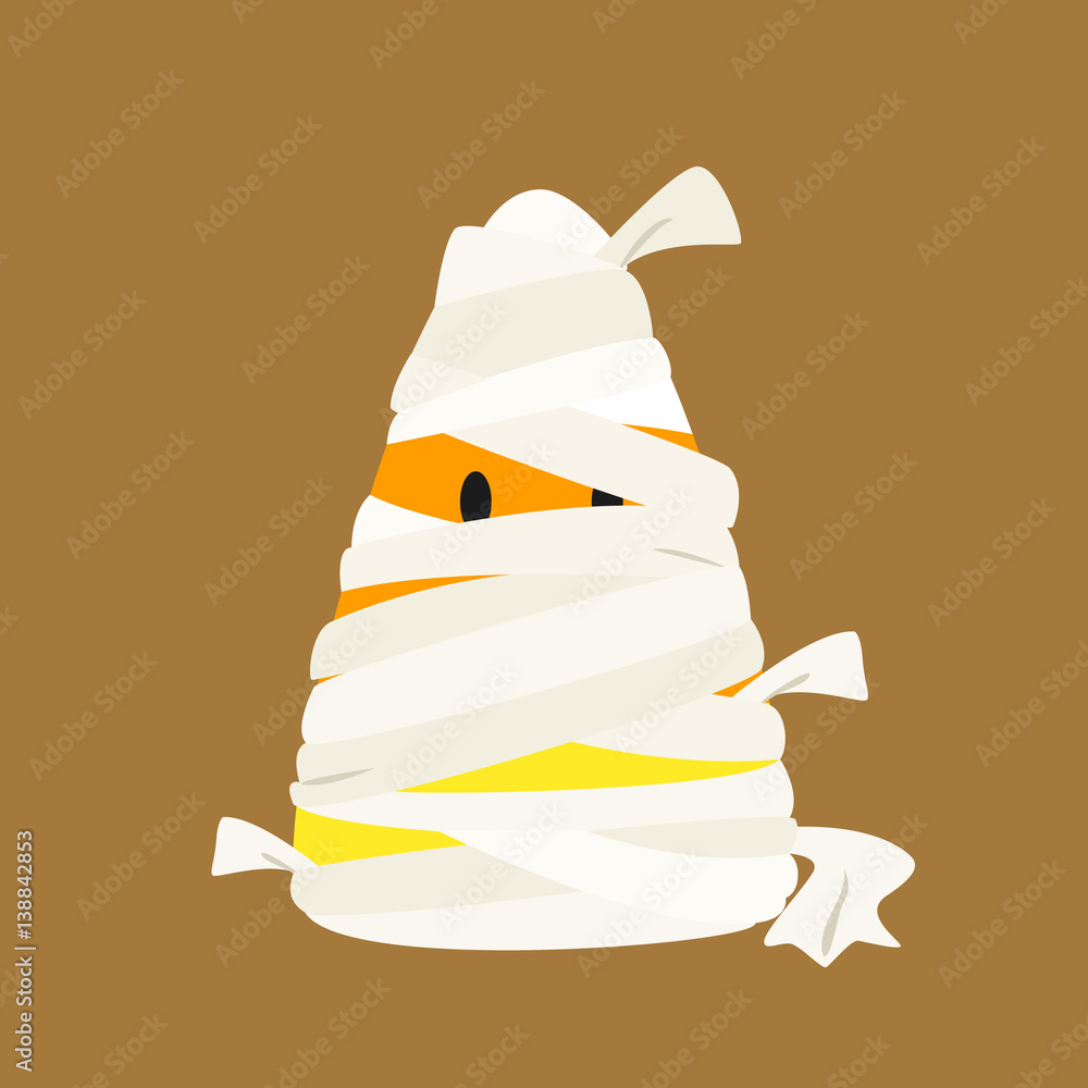 candy corn Halloween mummy costume vector illustration. Stock Vector ...