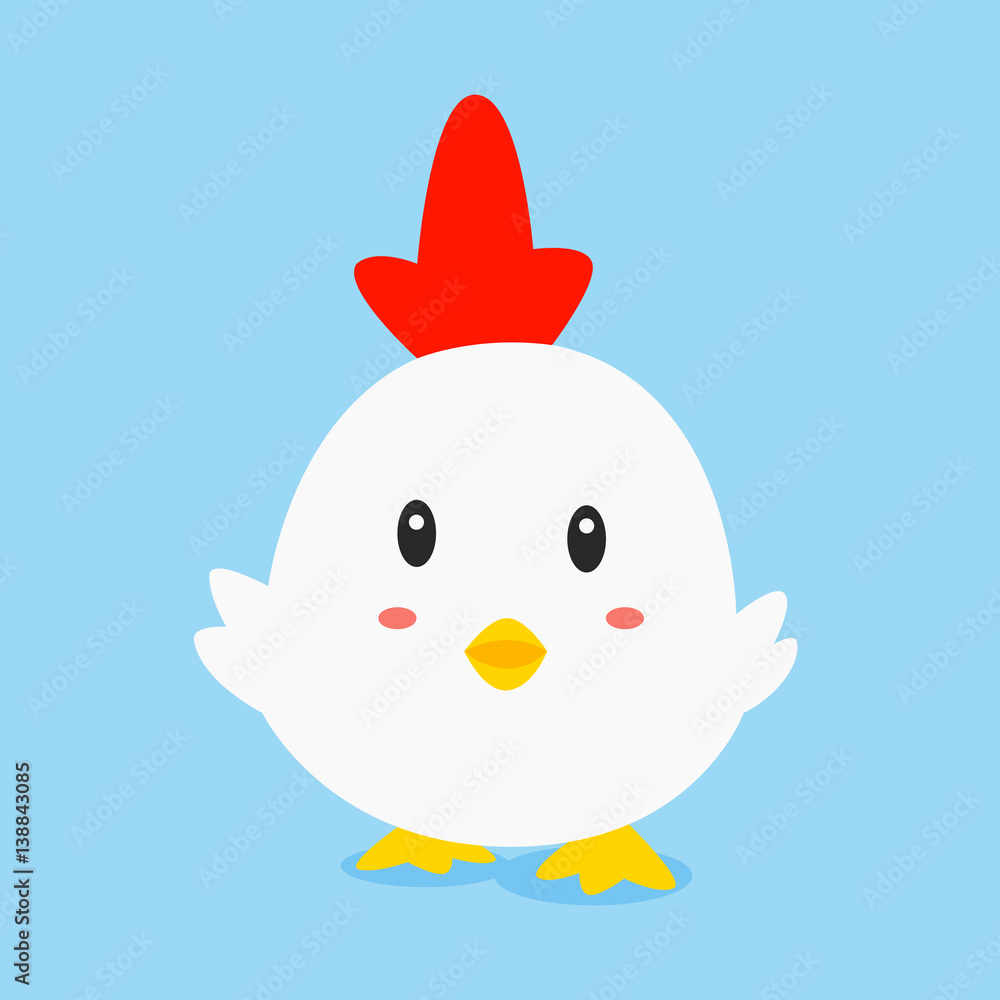 cute hen vector illustration in light blue background. Stock Vector ...