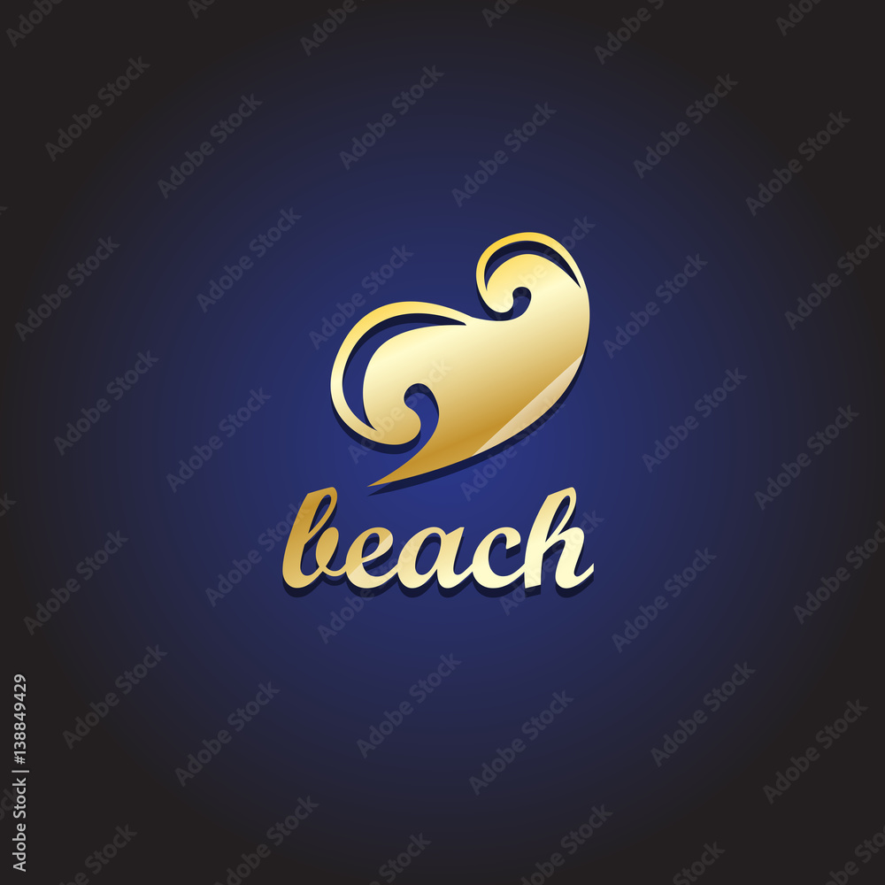 Vecteur Stock Beach Wave Icon Isolated On Blue Background.Vector ...