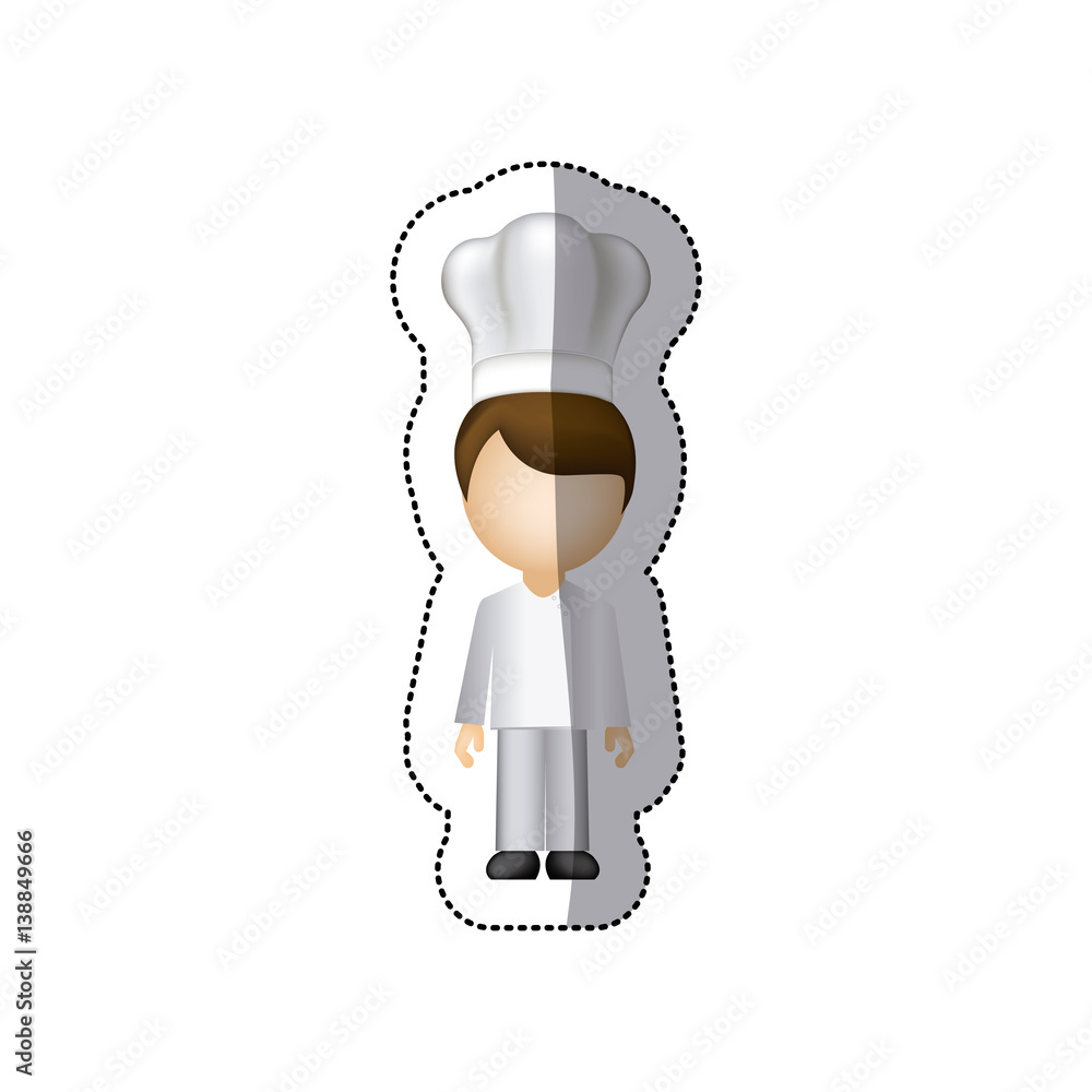 sticker faceless avatar man chef suit vector illustration Stock Vector ...