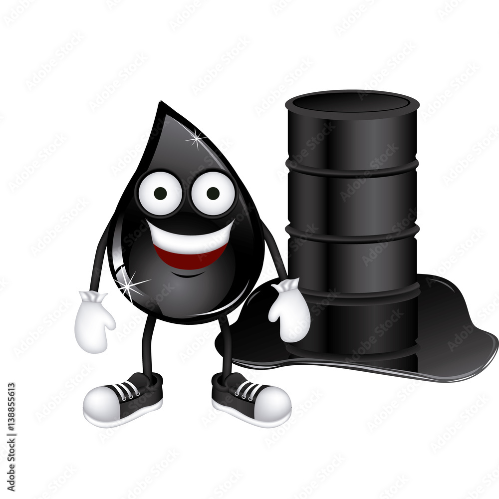 animated drop of petroleum and barrel oil spilled vector illustration ...