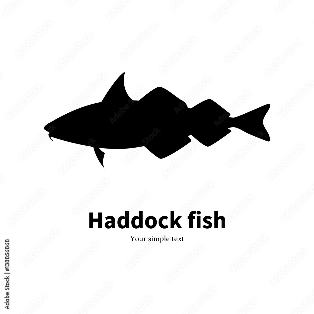 Vector illustration silhouette of haddock fish Stock Vector | Adobe Stock