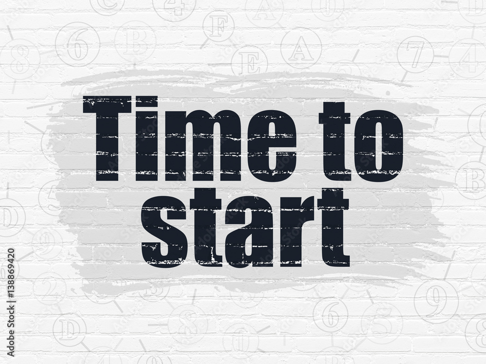 Time concept: Time to Start on wall background Stock-Illustration ...