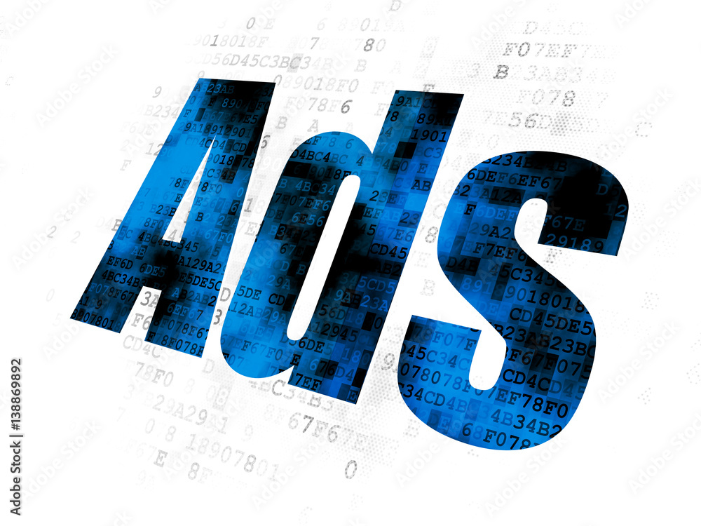 Advertising concept: Ads on Digital background Stock Illustration ...