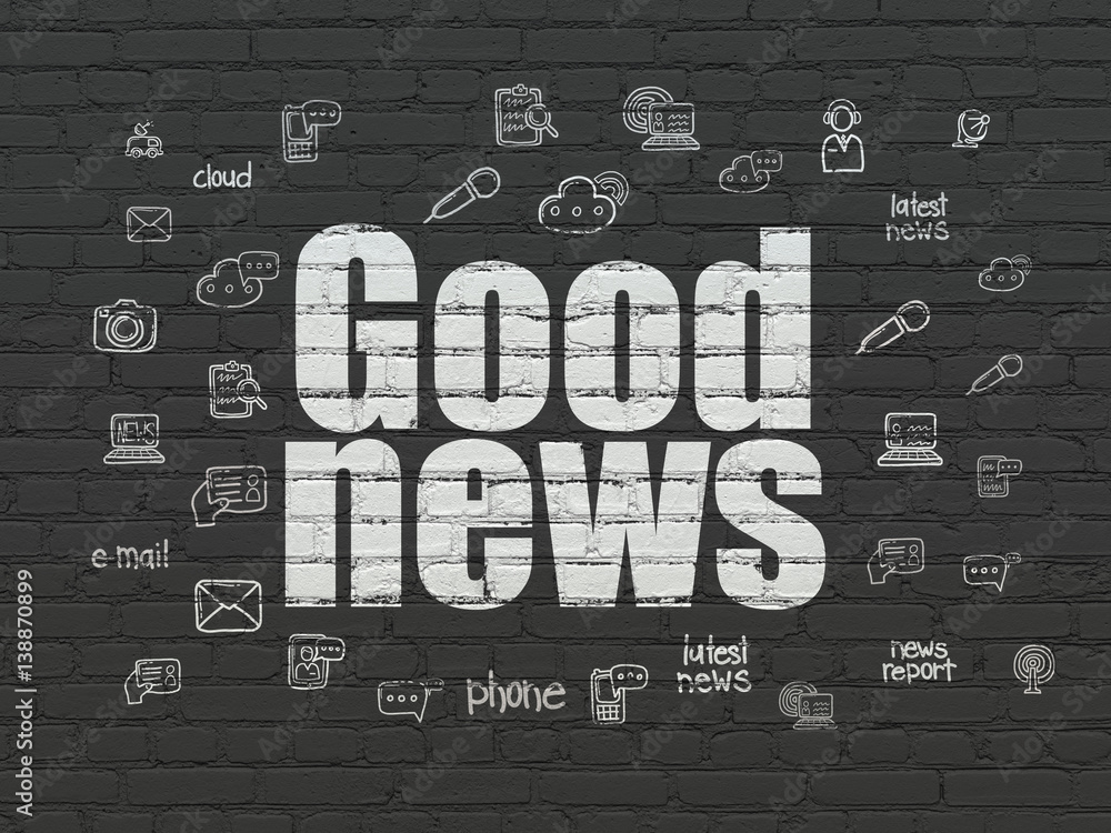 News concept: Good News on wall background Stock-Illustration | Adobe Stock
